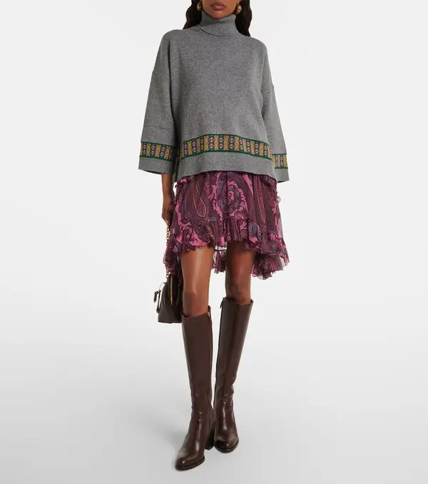 Etro Wool, Cashmere, And Cotton-blend Turtleneck Sweater