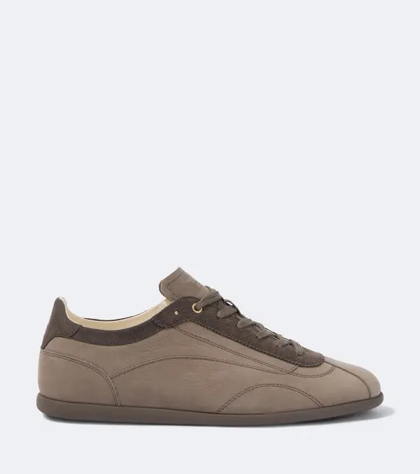 Brunello Cucinelli Suede And Leather Lace-up Sneakers
