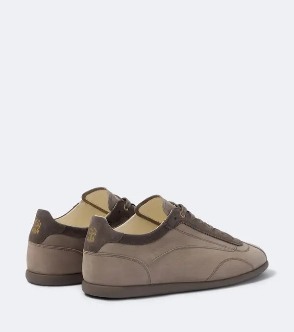Brunello Cucinelli Suede And Leather Lace-up Sneakers