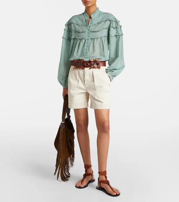 MARANT ETOILE Cotton Shorts With Patch Pockets