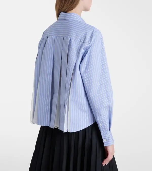 Sacai Striped Cotton-blend Poplin Shirt