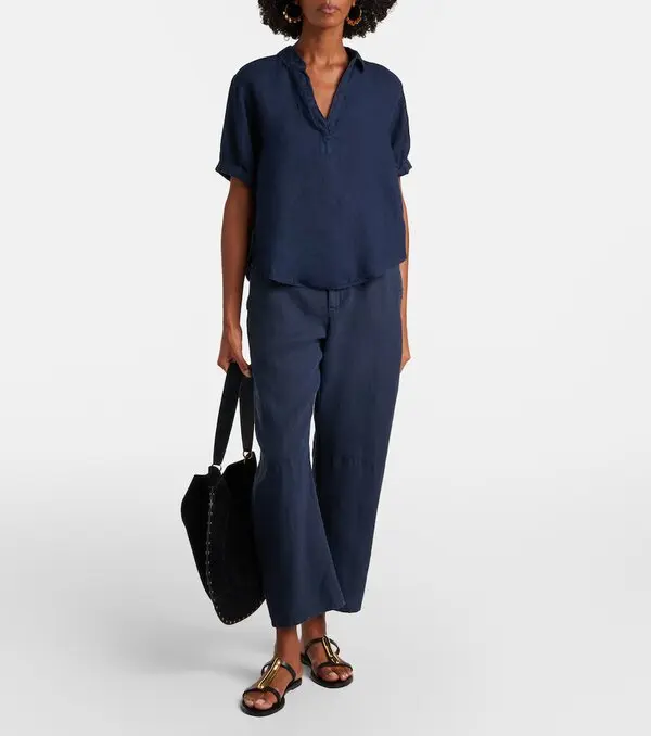 Velvet By Graham & Spencer Taylor Linen Wide-leg Pants