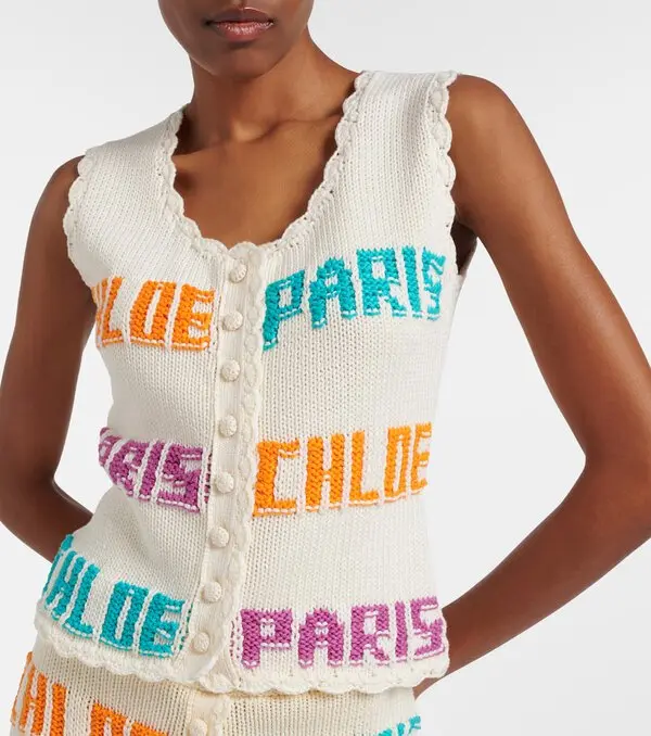 Chloé Crocheted Cotton Top