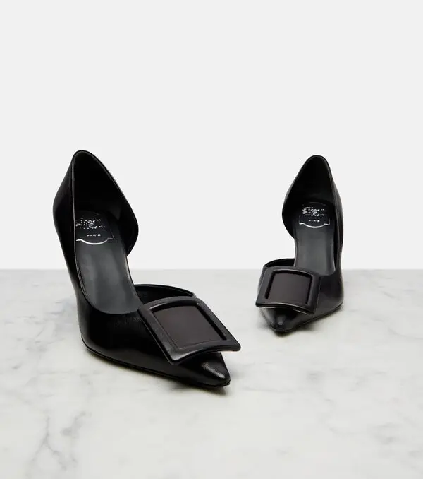 ROGER VIVIER Viv In The City" Leather Pointed Toe Pumps