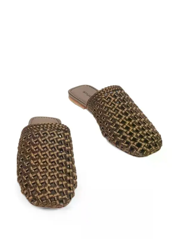 STUART WEITZMAN Marina Woven Mules - Brown