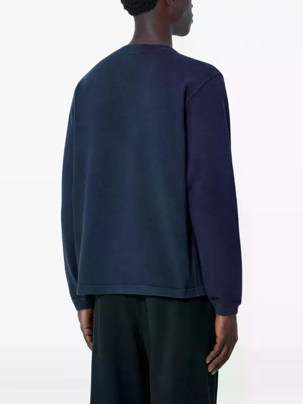 Stone Island Logo-patch Button-detail Sweatshirt - Blue