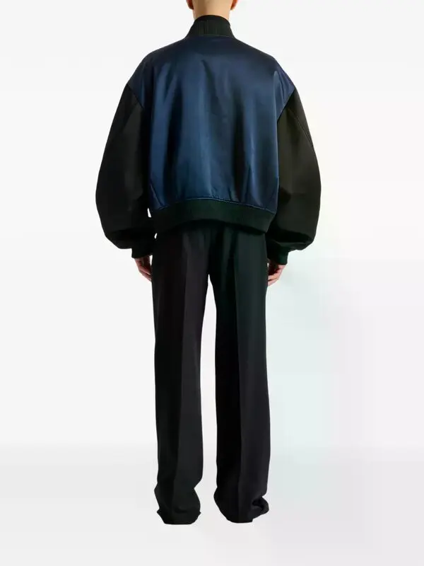 Balmain Embellished Satin Bomber Jacket