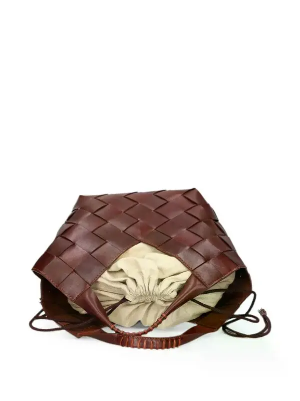 Dragon Diffusion Botteghe Woven Leather Bucket Bag - Brown