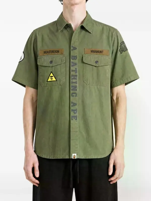 A BATHING APE Logo-print Patch-detail Shirt