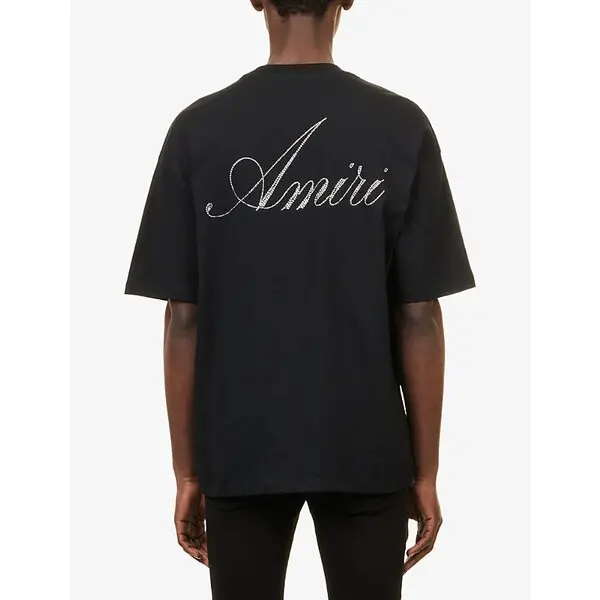 Amiri Crystal Script-logo Cotton-jersey T-shirt