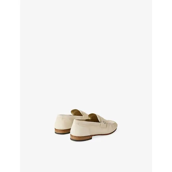 JIMMY CHOO Ellis Etched Velvet Suede Loafers - Bone