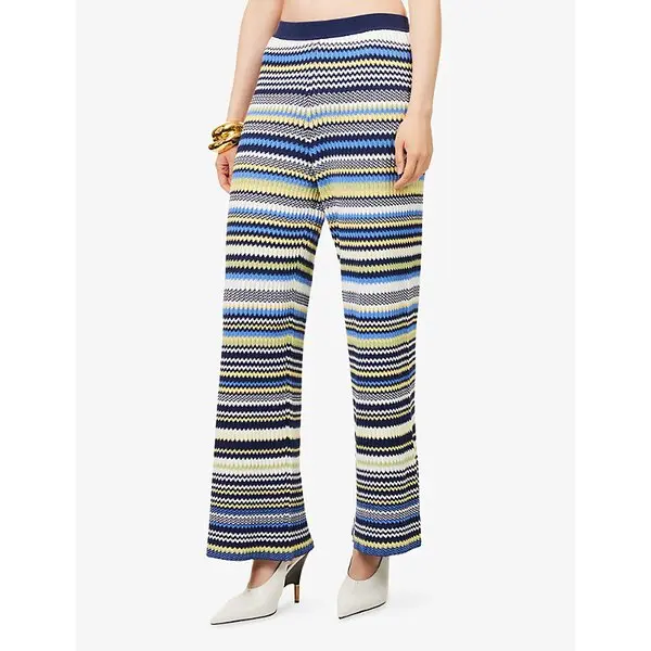 Simkhai Farrah Graphic-pattern Woven Trousers - Midnight Multi