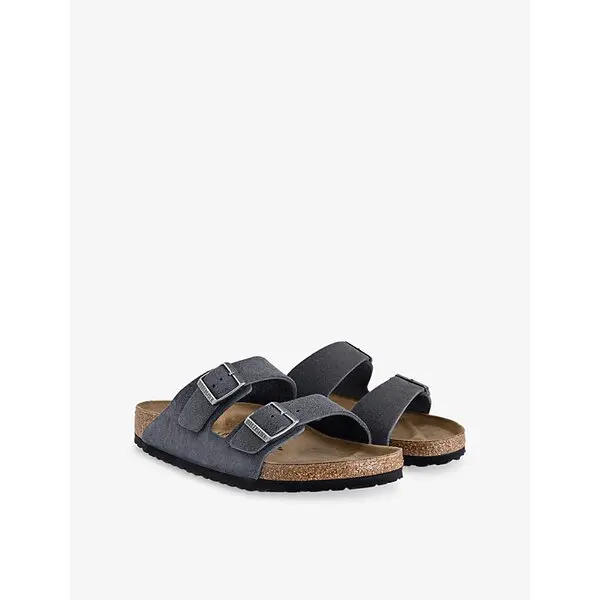 BIRKENSTOCK Arizona Two-strap Suede Sandals - Charcoal Suede