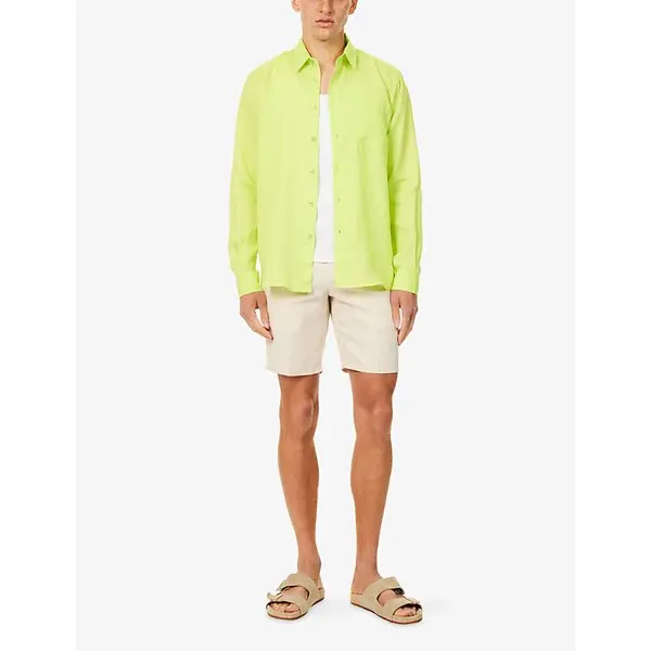 Vilebrequin Caroubis Long-sleeve Linen Shirt - Acide