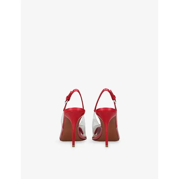 Alaïa Bloom 90 Slingback Leather Heels - Red