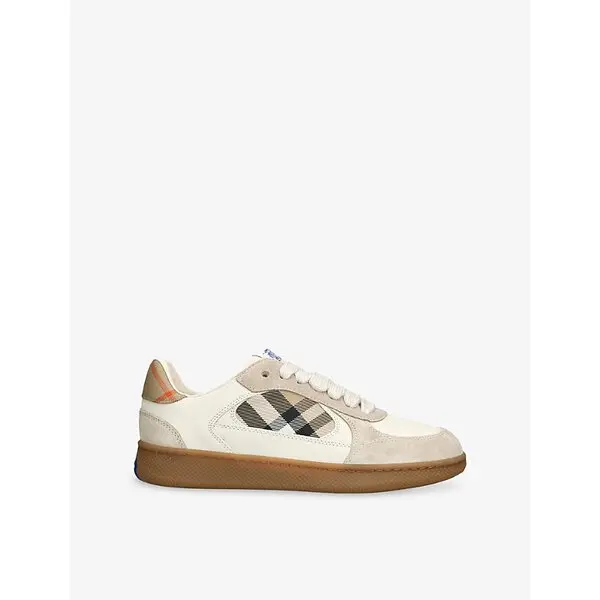 Burberry Terrace Check Low-top Leather Trainers