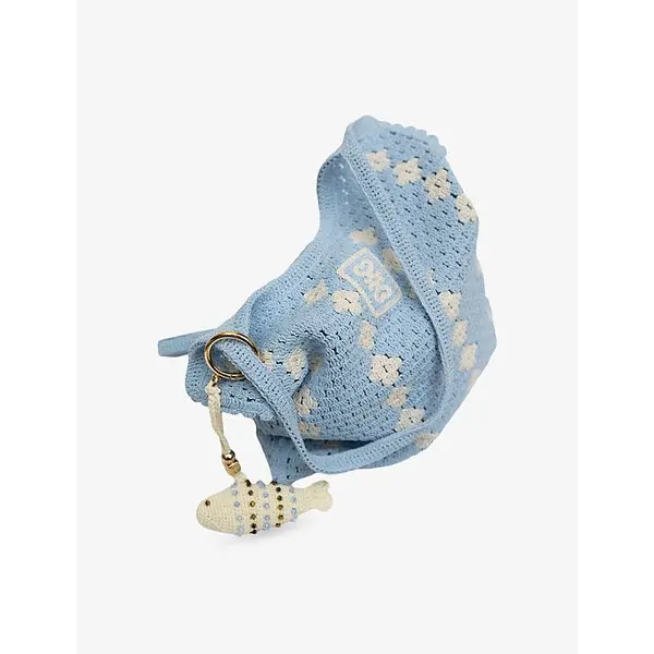 Sandro Handmade Crochet Fish Charm With Gold-tone Hardware - Ecru