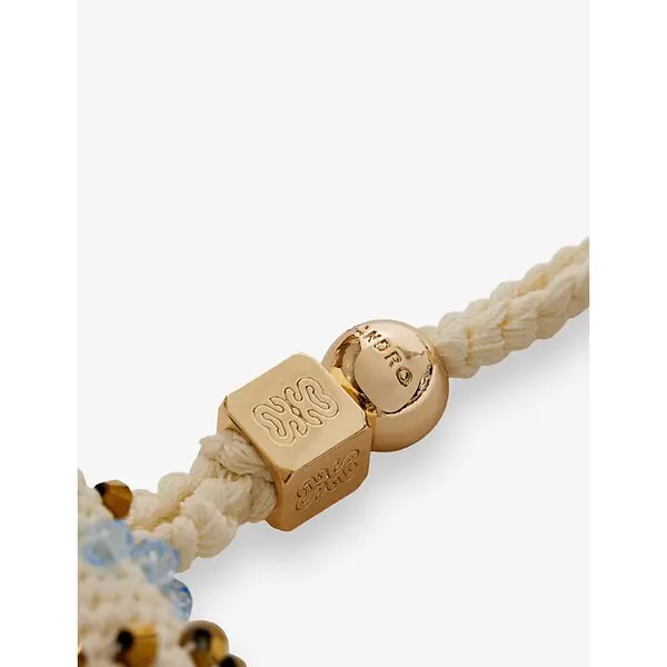 Sandro Handmade Crochet Fish Charm With Gold-tone Hardware - Ecru