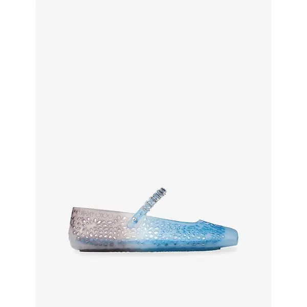 JIMMY CHOO Degradé Ballet Flats With Crystal Embellishment - Denim/denim