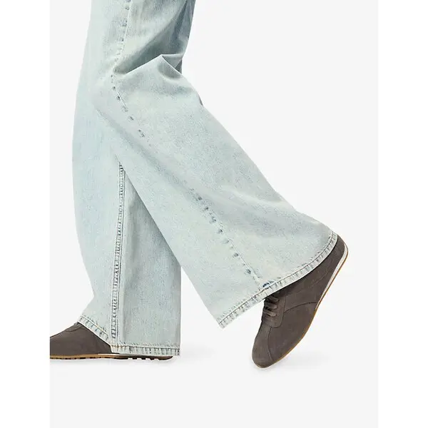 Whistles Panelled Suede Trainers - Grey