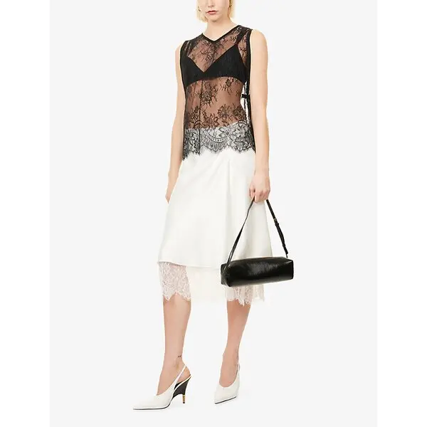 SIR. The Ingrid Silk-blend Lace Top