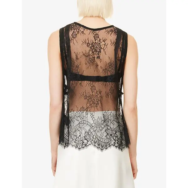 SIR. The Ingrid Silk-blend Lace Top