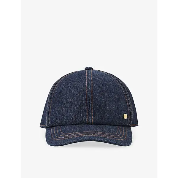 REISS Winnie Contrast-stitching Denim Cap - Blue