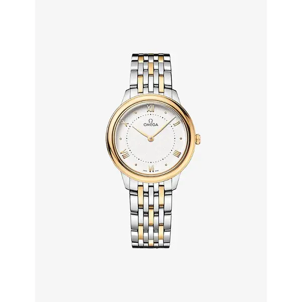 Omega De Ville Prestige Stainless-steel And 18ct Yellow Gold Quartz Watch - Silver