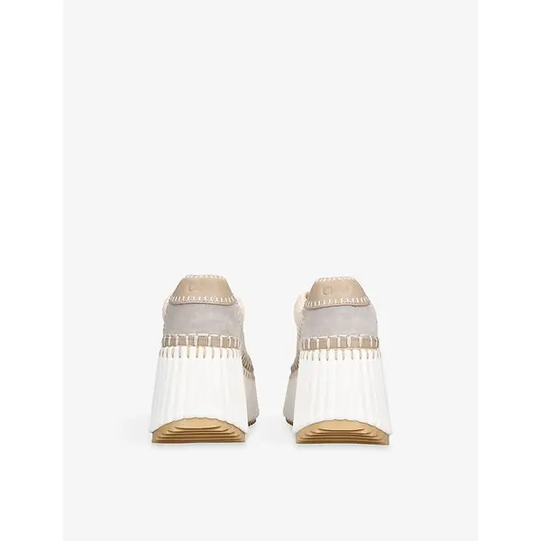 Chloé Logo-charm Leather Trainers - Grey/other
