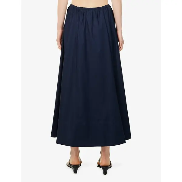 REFORMATION Cleo Cotton A-line Midi Skirt