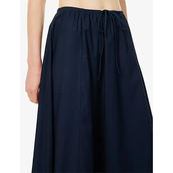 REFORMATION Cleo Cotton A-line Midi Skirt