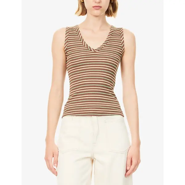 DAMSON MADDER Arlea Striped Cotton-blend Top - Multi