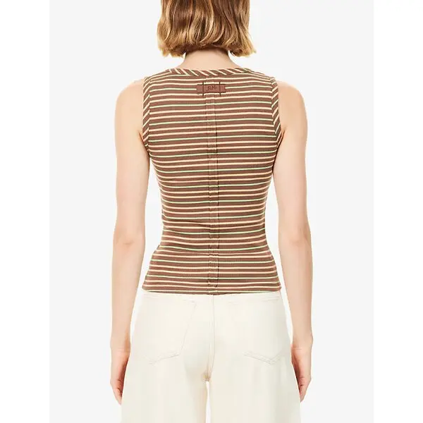 DAMSON MADDER Arlea Striped Cotton-blend Top - Multi