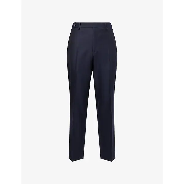 Corneliani Straight-leg Wool Trousers - Navy