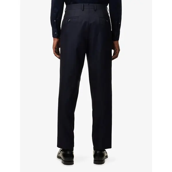Corneliani Straight-leg Wool Trousers - Navy