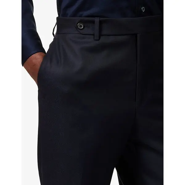 Corneliani Straight-leg Wool Trousers - Navy