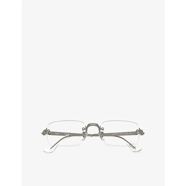 Ray-ban Square-frame Metal Optical Eyeglasses - Grey