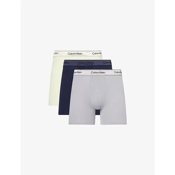 Calvin Klein Icon Pack Of Three Stretch-cotton Boxer Briefs
