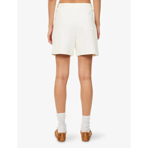 EMELLO Embroidered Patch-pocket Cotton Shorts