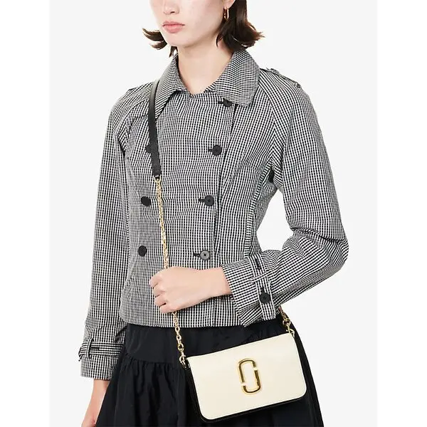Marc Jacobs The Snapshot Leather Wallet-on-chain - Cloud White Multi