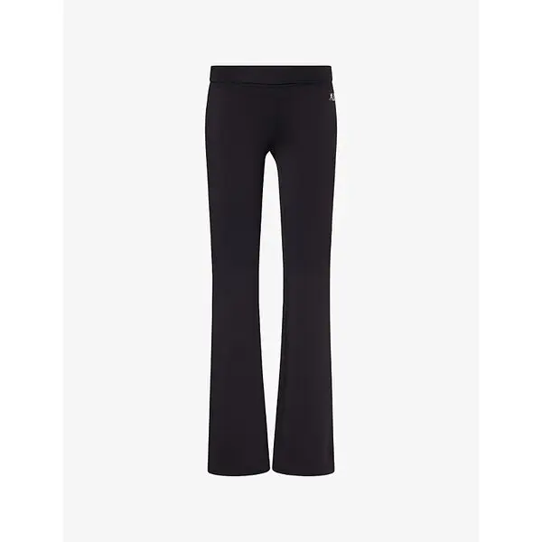 SPORTY & RICH Flared Leg Woven Leggings - Black