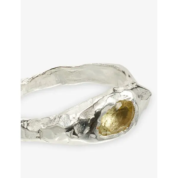 SIMUERO Sterling And Lemon Quartz Ring - Silver