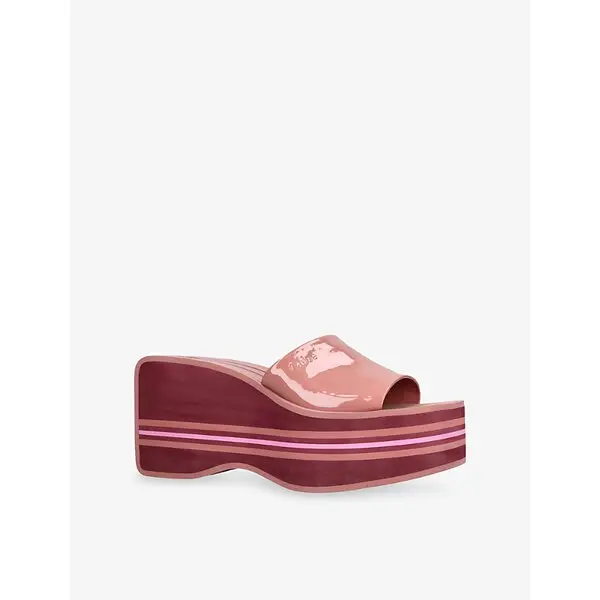 Chloé Leather Wedge Sandals - Pink