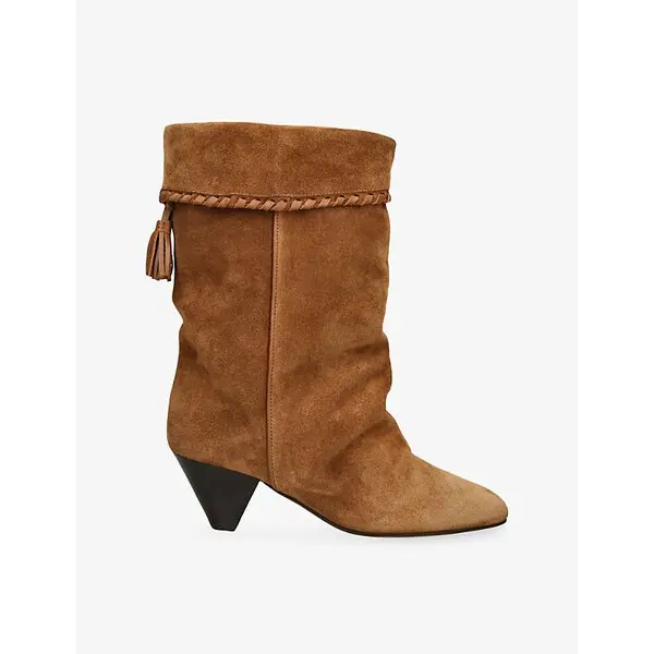 Isabel Marant Étoile Dalby Suede Heeled Boots - Camel