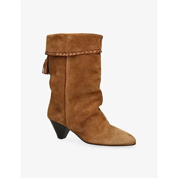 Isabel Marant Étoile Dalby Suede Heeled Boots - Camel