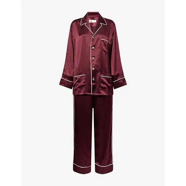 Olivia Von Halle Yves Silk Pyjama Set - Raisin