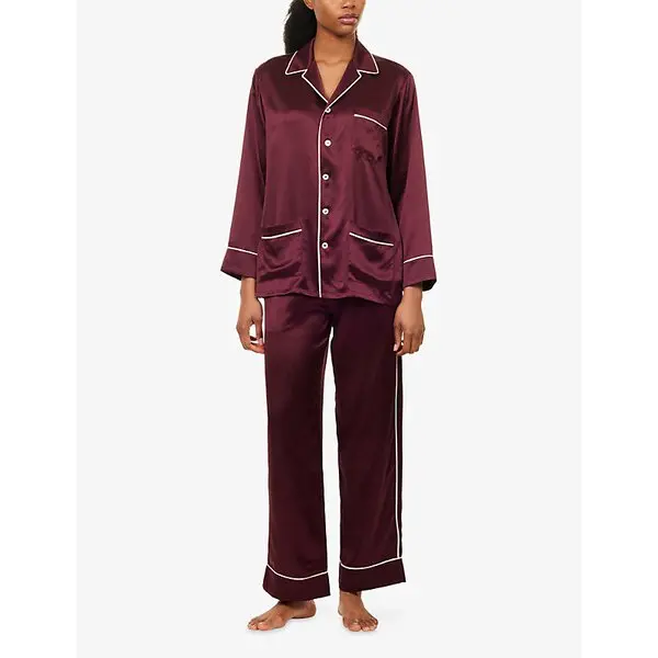 Olivia Von Halle Yves Silk Pyjama Set - Raisin