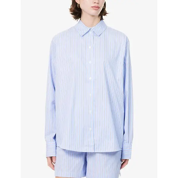 ANINE BING Essie Pinstripe Cotton Shirt