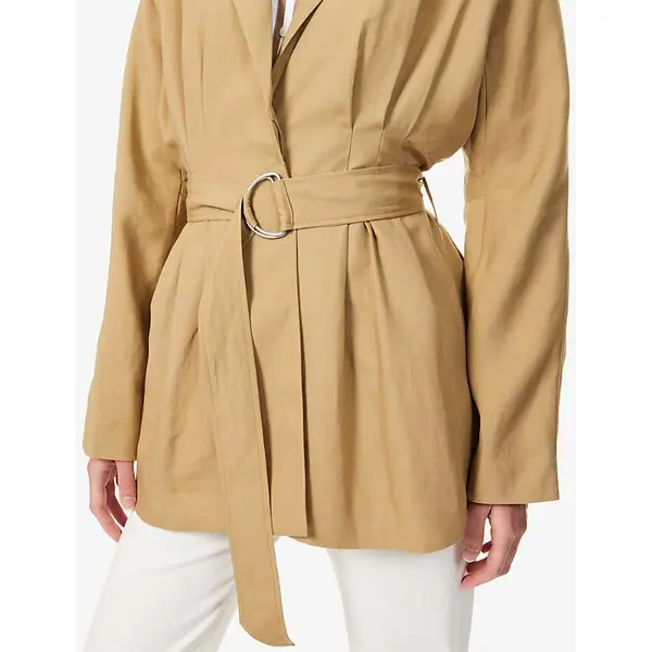 Rag & Bone Mandi Belted Linen-blend Blazer