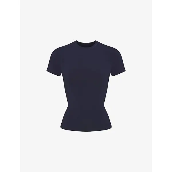 SKIMS Slim-fit Cotton-jersey T-shirt - Navy